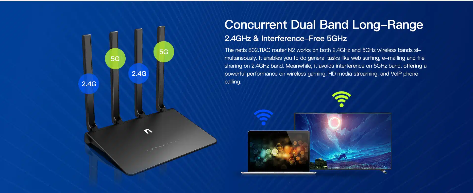 Buy Netis N2 Dual Band Gigabit Router | Niharika's Eshop